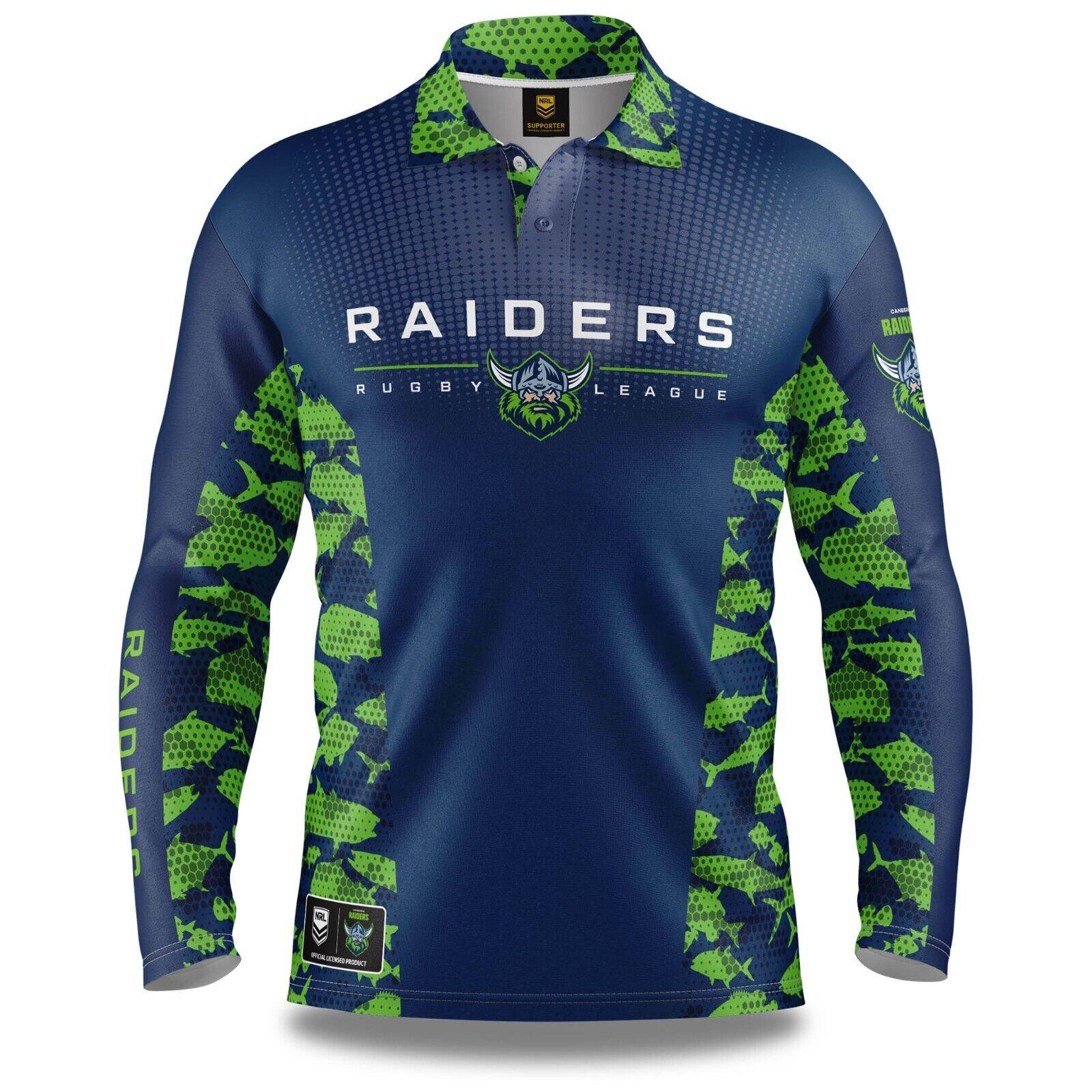 Buy NRL Long Sleeve Reef Runner Fishing Polo Shirt - Canberra Raiders ...