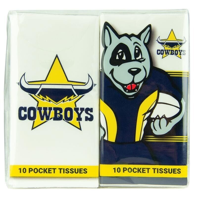 Buy NRL Mascot Pocket Tissue - North Queensland Cowboys - 4 Pack ...