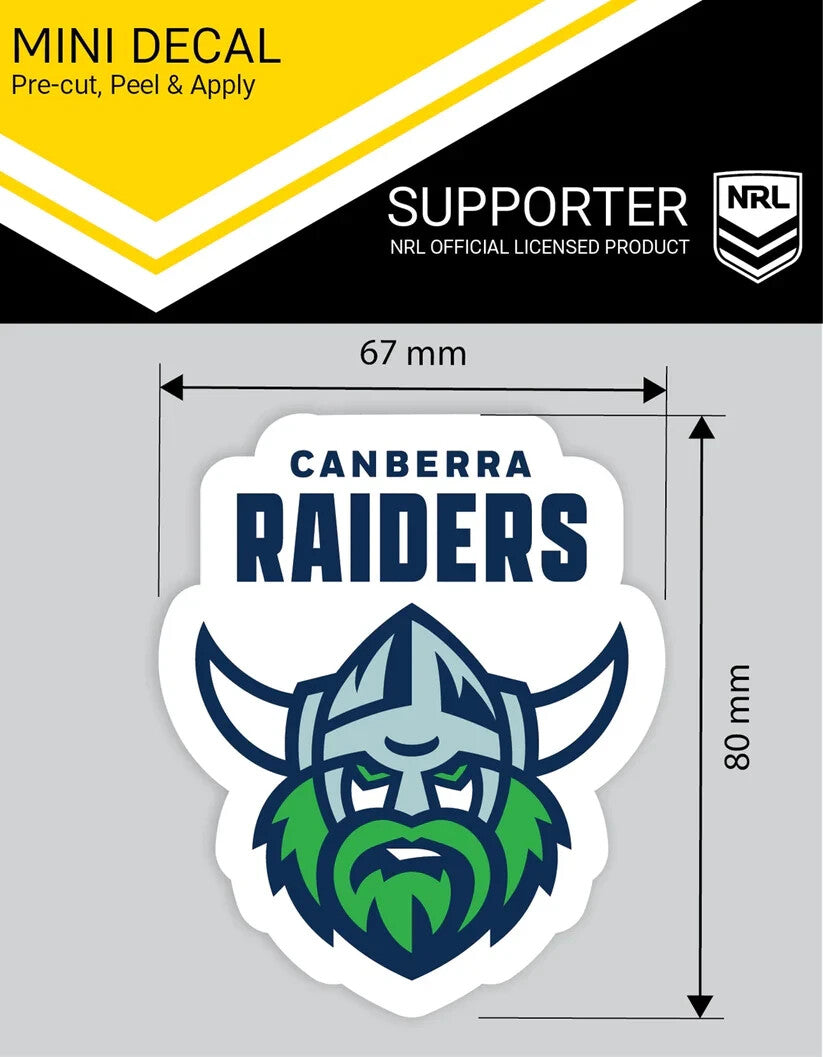 Buy NRL Mini Decal - Canberra Raiders - Car Sticker Set Of 2 - 8x7cm ...