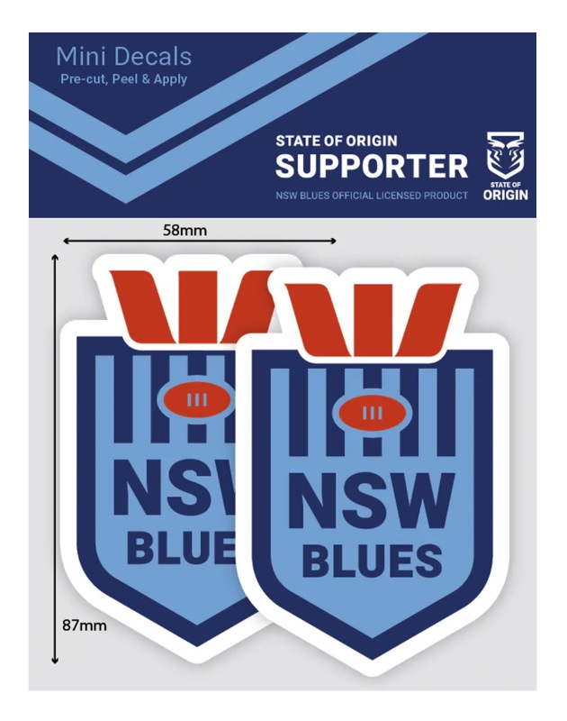 Buy NRL Mini Decal - New South Wales Blues - NSW - Sticker Set Of 2 ...