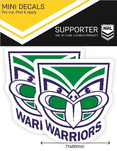 Buy NRL Mini Decal - New Zealand Warriors - Blue/Green - Sticker Set Of ...