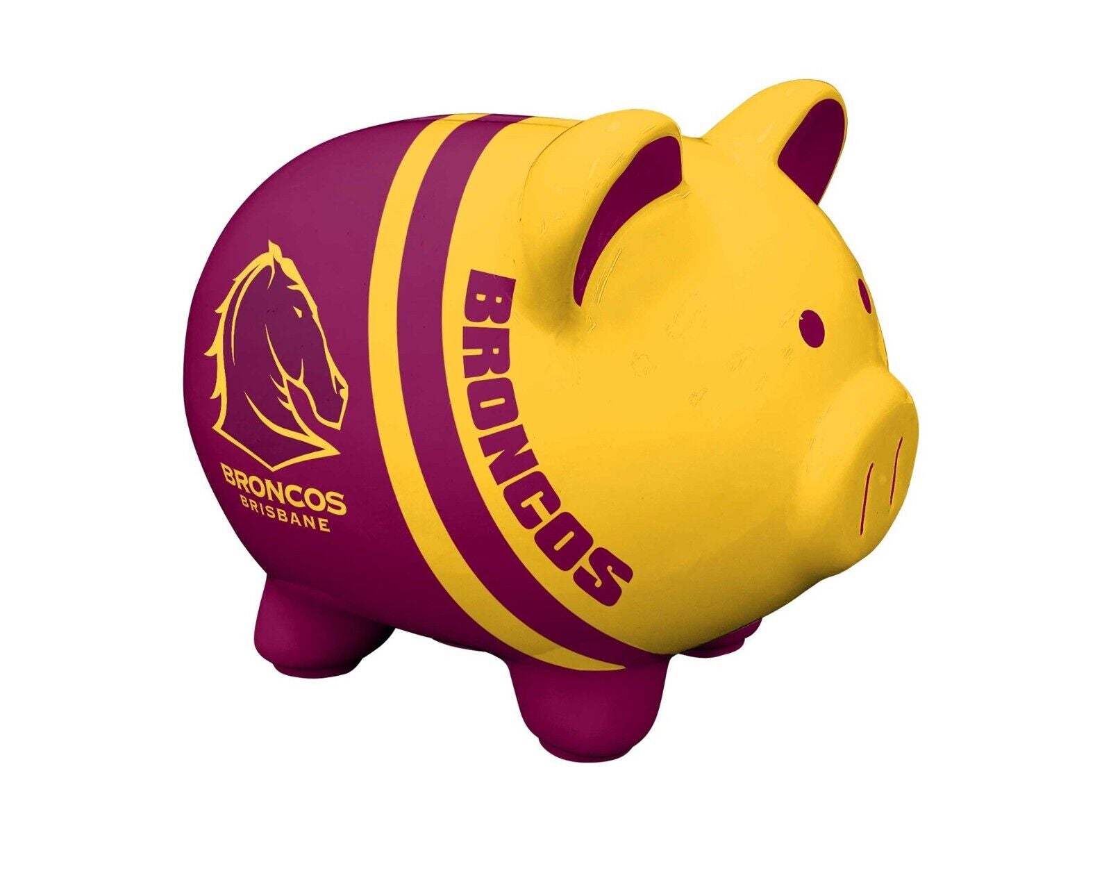 Buy NRL Piggy Bank Money Box With Coin Slot - Brisbane Broncos - MyDeal ...