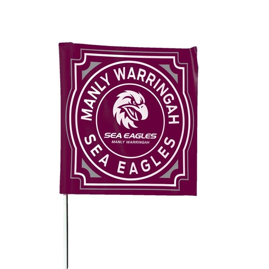 Buy NRL Square Flag - Manly Sea Eagles - Supporter Flag With Pole - 70 ...