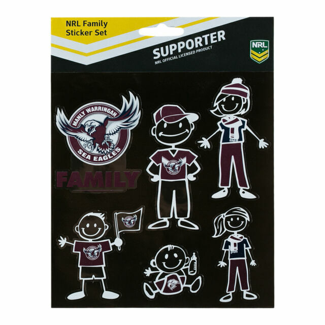 Buy NRL Stick Family Supporter Sticker Sheet - Manly Sea Eagles - Rugby ...