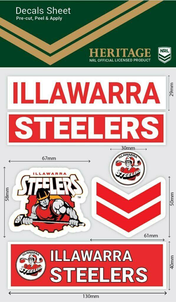 Buy NRL Sticker Decal Sheet - Illawarra Steelers - Stickers Wordmark ...