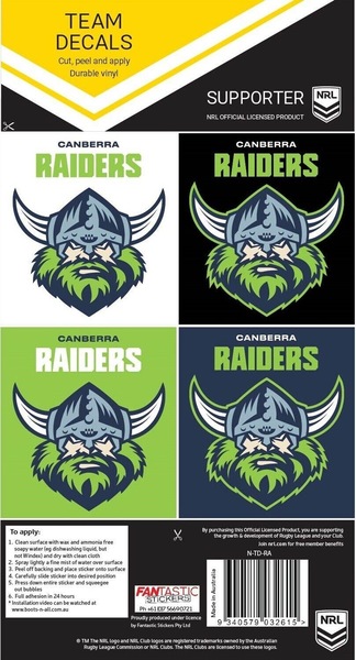 Buy NRL Team Decal Sticker Set - Canberra Raiders - MyDeal Australia