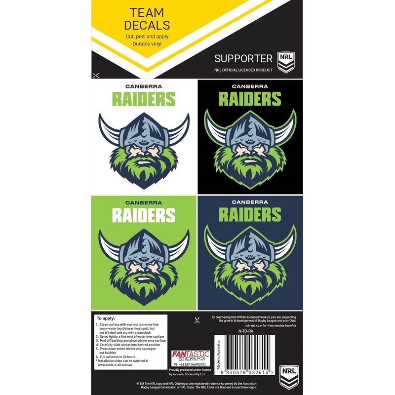 Buy NRL Team Decal Sticker Set - Canberra Raiders - MyDeal