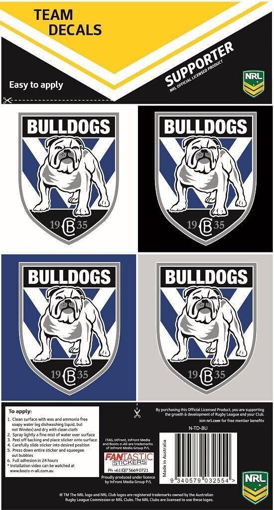 Buy NRL Team Decal Sticker Set - Canterbury Bulldogs - MyDeal Australia