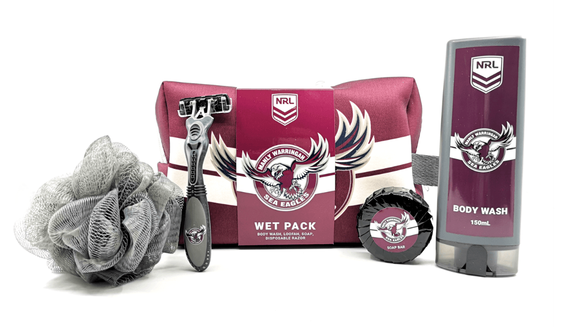 Buy NRL Toiletry Gift Set - Manly Sea Eagles - Bag Body Wash Razor Soap ...