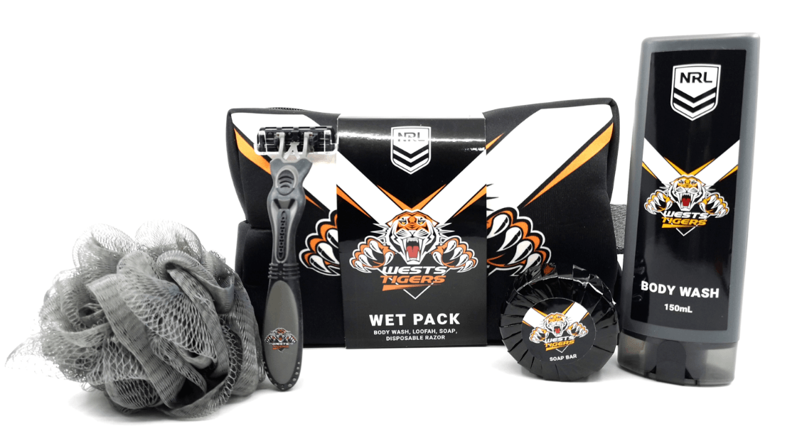 Buy NRL Toiletry Gift Set - West Tigers - Bag Body Wash Razor Soap ...