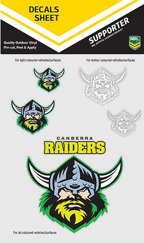 Buy NRL UV Decal Sticker Set - Canberra Raiders - MyDeal Australia