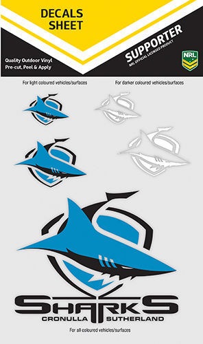 Buy NRL UV Decal Sticker Set - Cronulla Sharks - MyDeal Australia