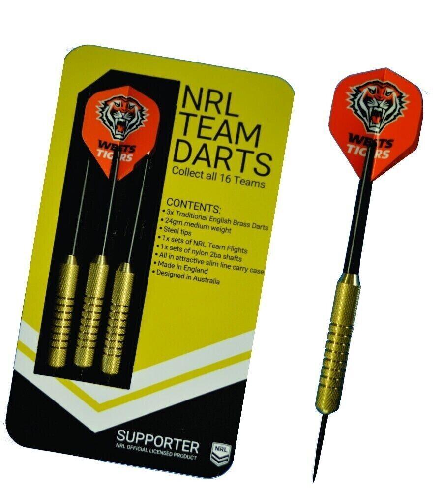 Buy NRL West Tigers Darts - Set Of 3 With Carry Case - 24 Gram Dart ...