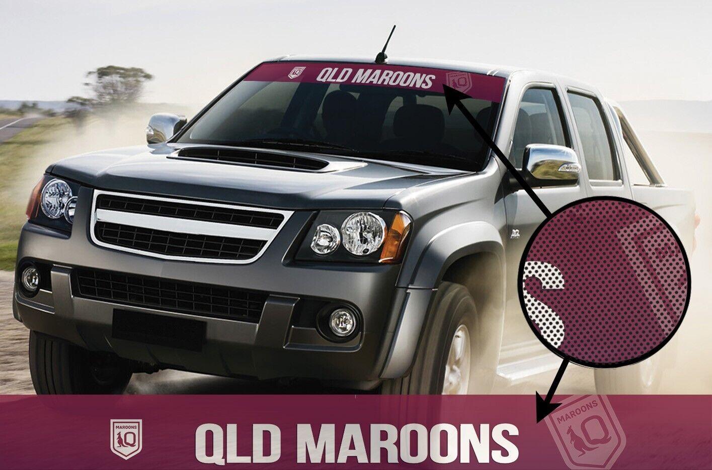 Buy NRL Window Sun Visor Decal - QLD Maroons - Queensland - See Thru ...