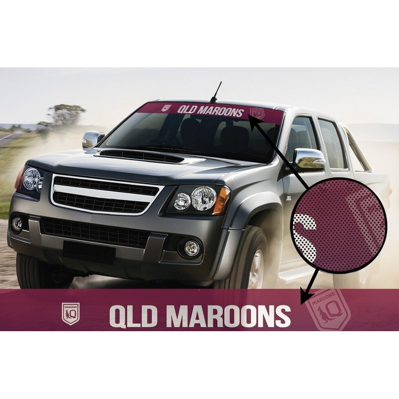 Buy NRL Window Sun Visor Decal - QLD Maroons - Queensland - See Thru ...