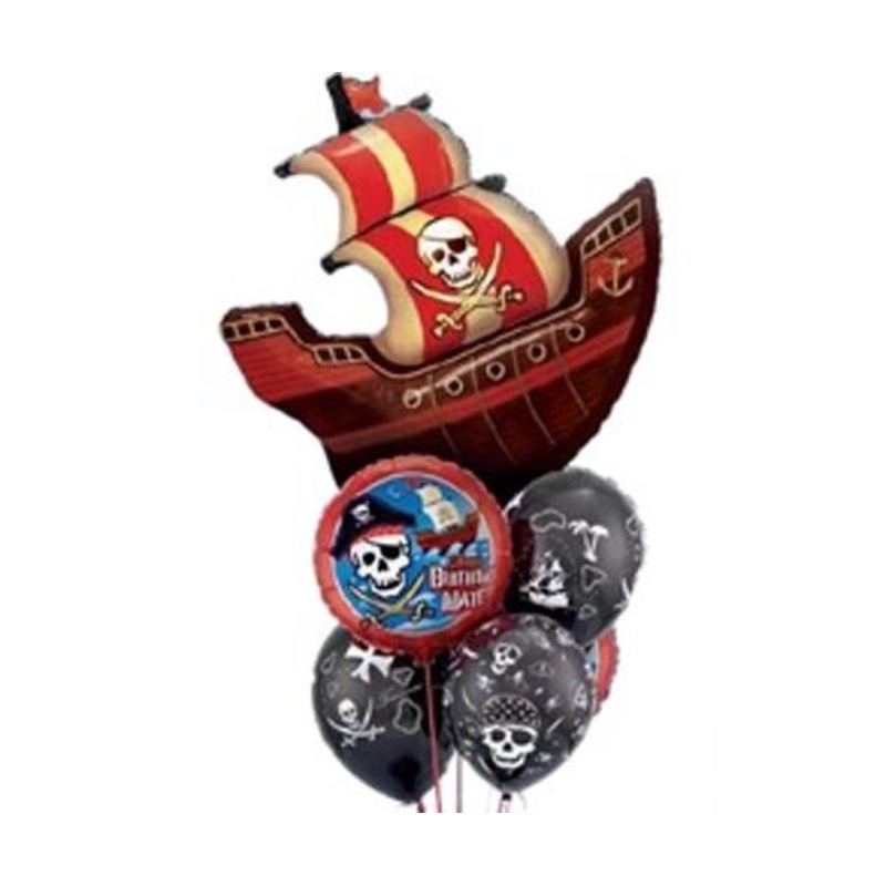 Buy Balloon Latex Print 11 Pirate Skull Crossbones Theme Birthday