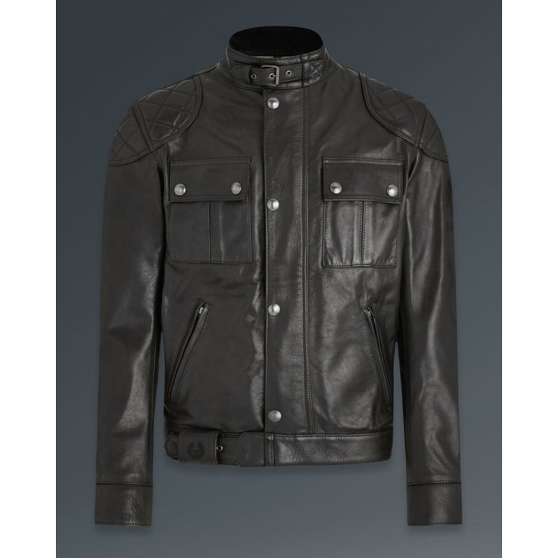 Buy BELSTAFF BROOKLANDS LEATHER MOTORCYCLE JACKET - ANTIQUE BLACK - MyDeal