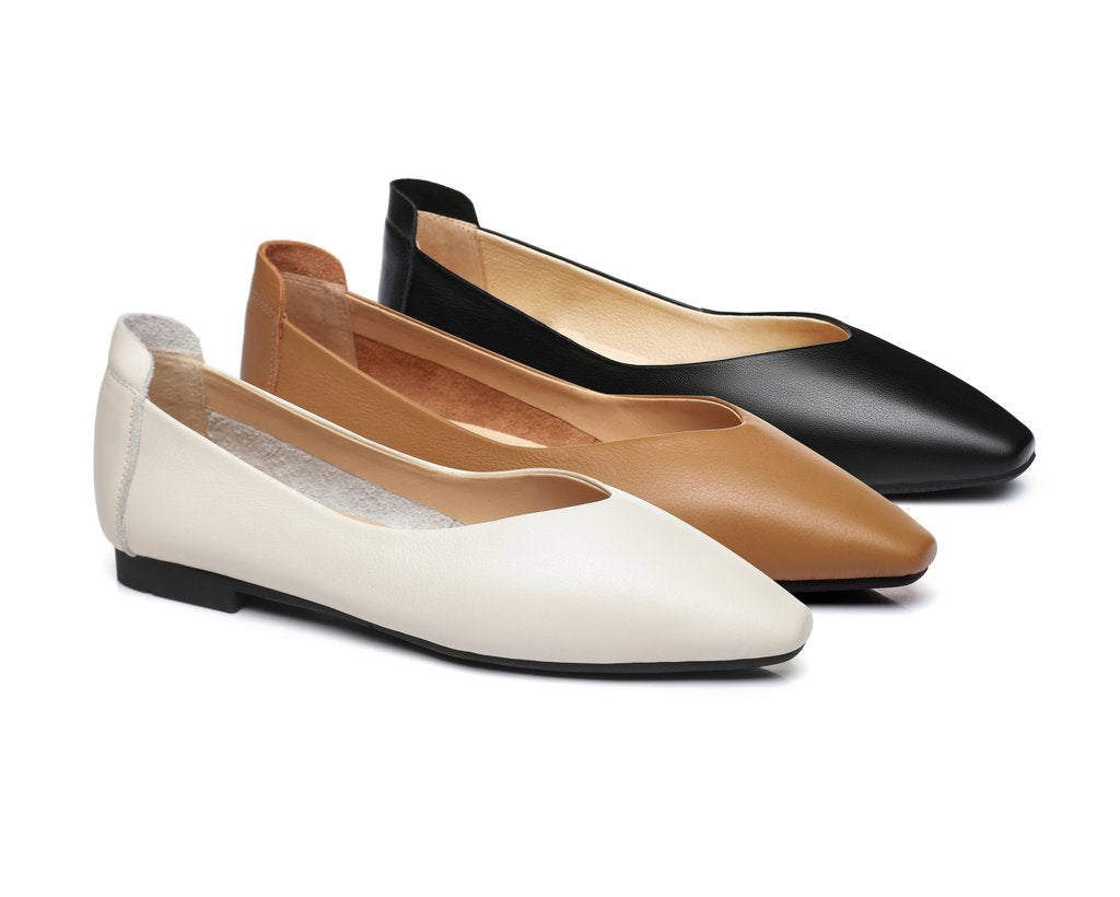 Buy Australian Shepherd® Everly Leather Pointed Toe Ballet Flats ...