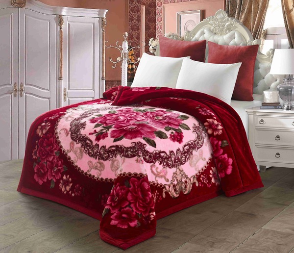 Buy Bedding King Printed Soft Cozy Blanket 220 x 240 cm - Red Floral ...