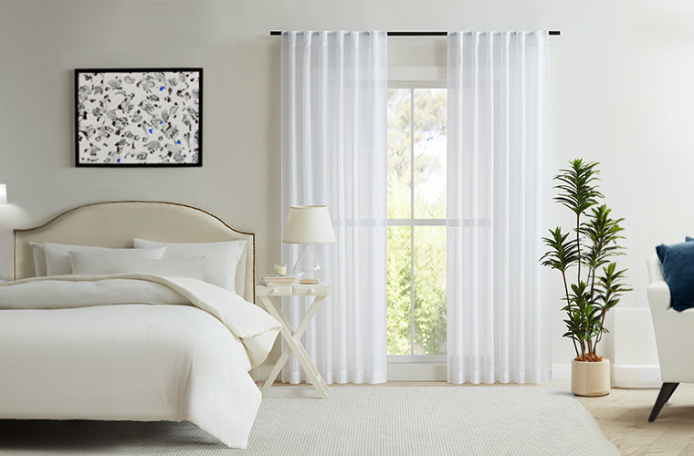 Buy FILIGREE Orson Concealed Tab Sheer Curtain in STORM - MyDeal Australia