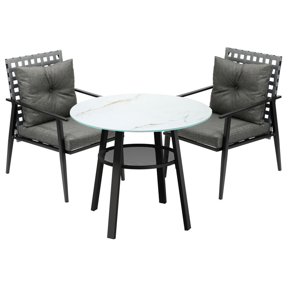 Buy Outdoor Dining Set 4 Seater Rattan Armchair Glass Table - MyDeal ...