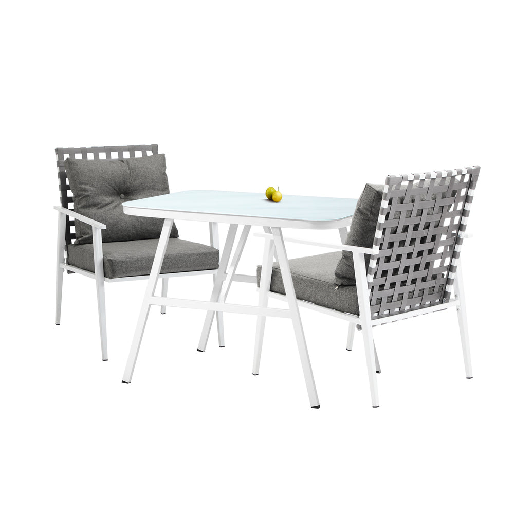 Buy Outdoor Dining Set Rattan Chair Marble-style Table - MyDeal Australia