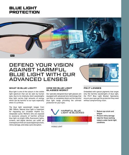 Buy 12 Pack Portwest Anti Blue Light Blocker Blocking Safety Protective ...