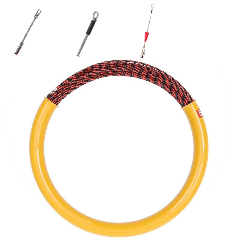 Buy 50M 6mm Spiral Wire Cable Push Puller Snake Fish Tape Reel Conduit ...