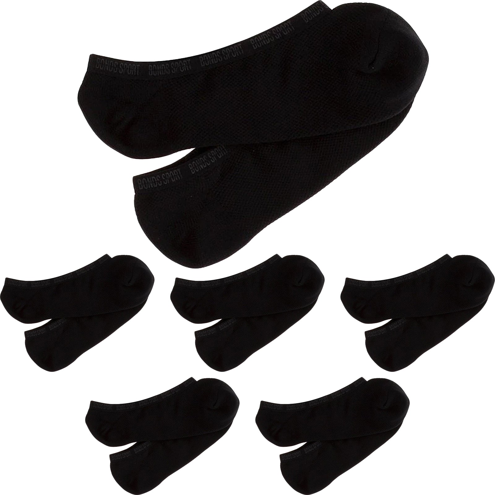 Buy 6 Pair Bonds Sport Mesh Footlet Mens Black Low Cut No Show Socks ...