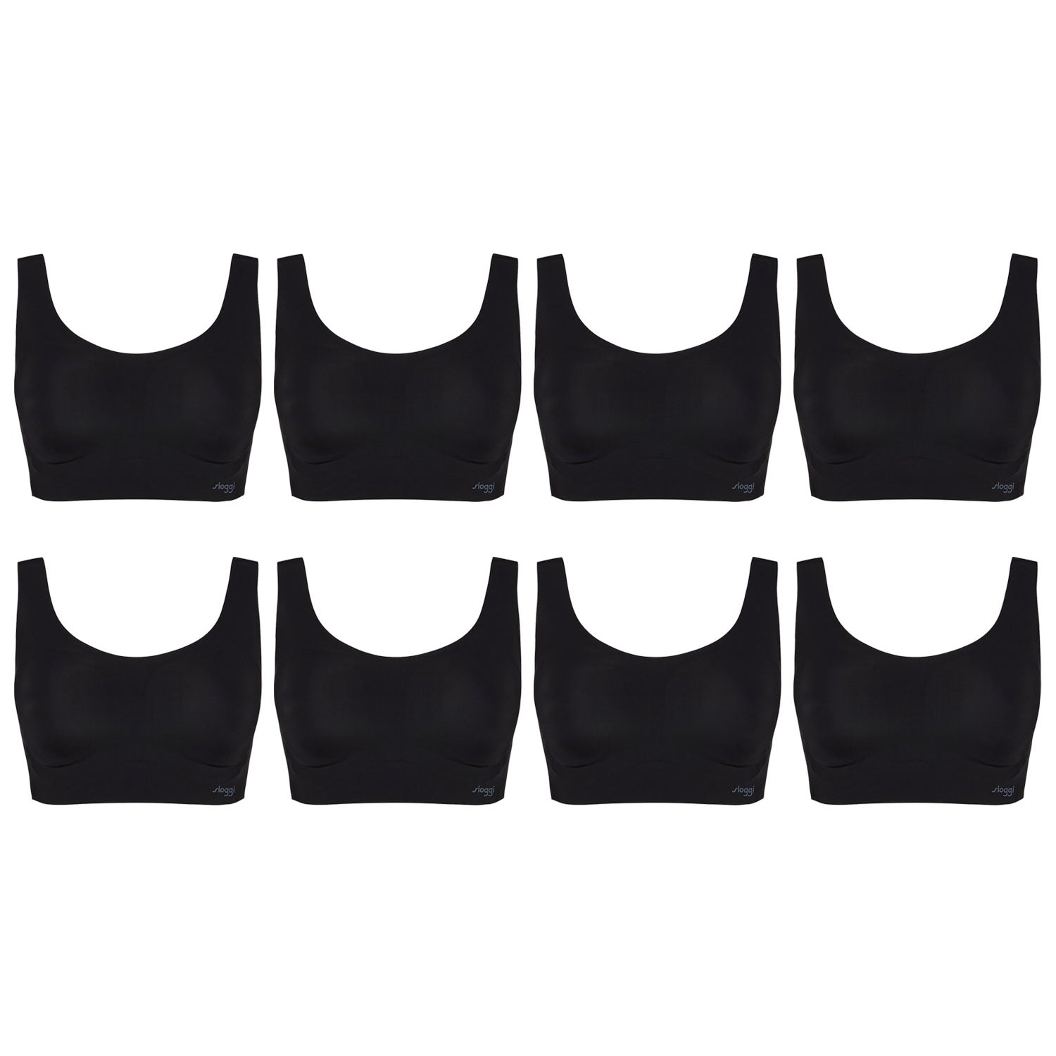 Buy 8 Pack Sloggi Zero Feel Invisible Comfort Womens Padded Bras Crop ...