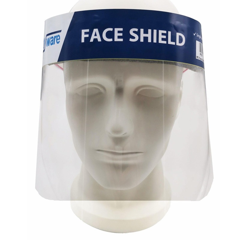 Buy Safetyware Safety Full Face Shield Mask Reusable Clear Pet ...