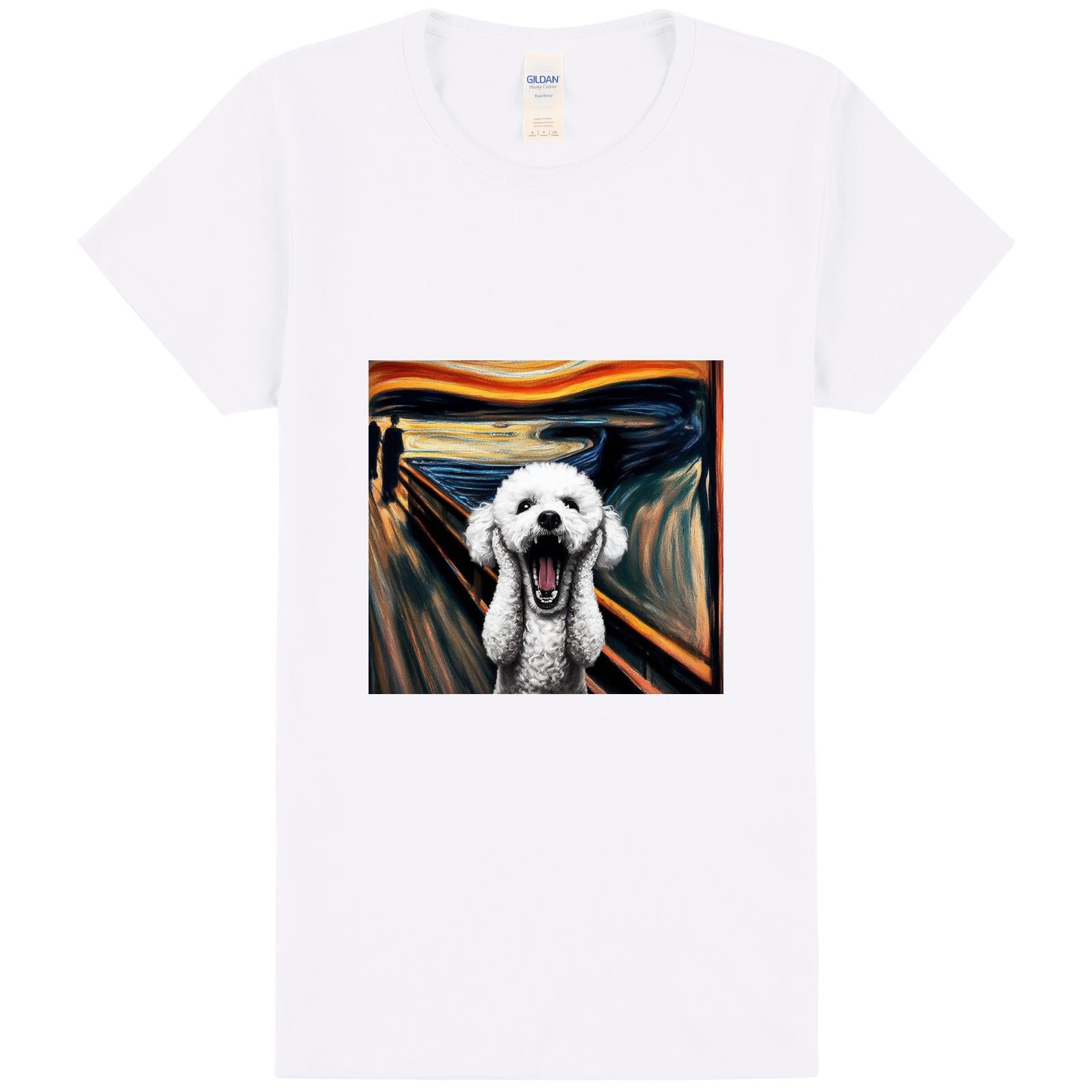 Buy The Scream Skrik Edvard Munch Art Funny Dog Ladies Womens White T ...