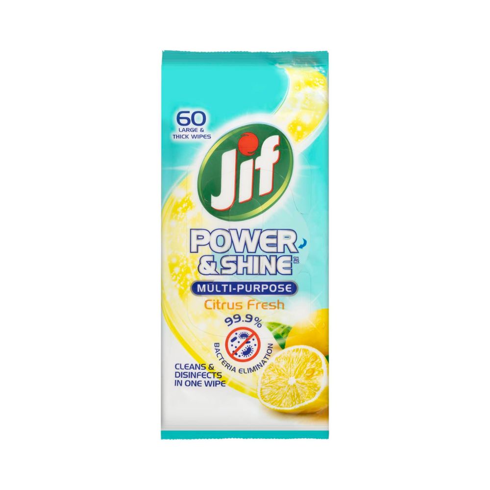 Buy 3 x 60pk Jif Power & Shine Multipurpose Cleaning Wipes Citrus Fresh ...