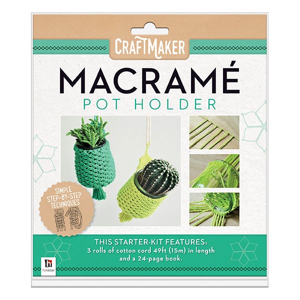 Buy Craft Maker Macrame: Hanging Basket, Pot Holder & Yoga Mat - MyDeal ...