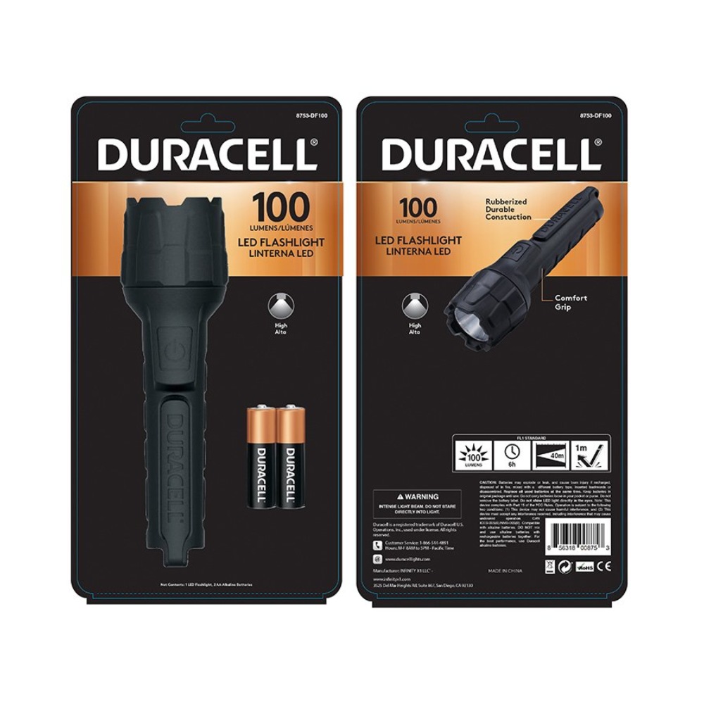 Buy Duracell Rubber LED Flashlight - 100 Lumens - MyDeal Australia