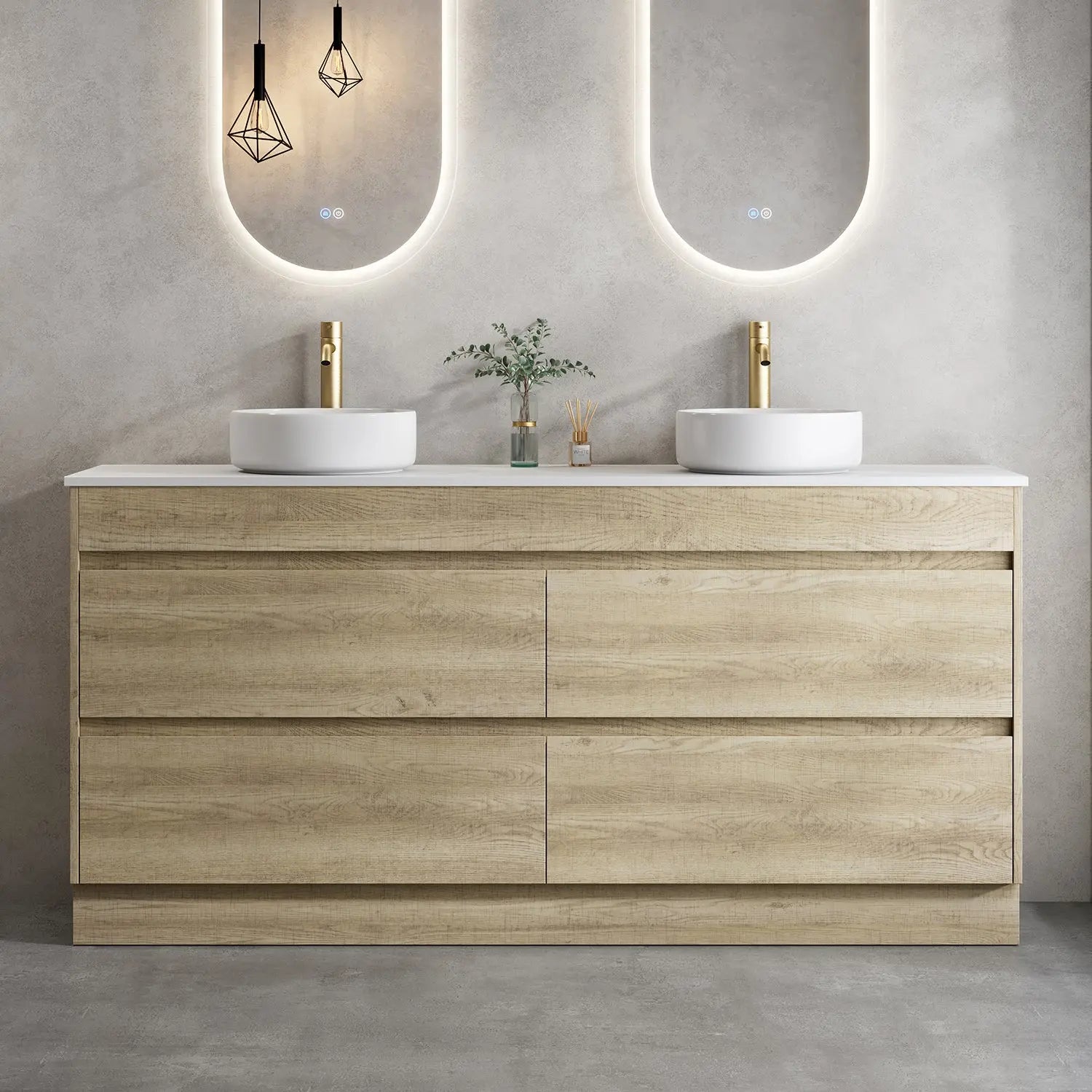 Buy Venezia 1800mm Free Standing Timber Look Vanity - MyDeal Australia