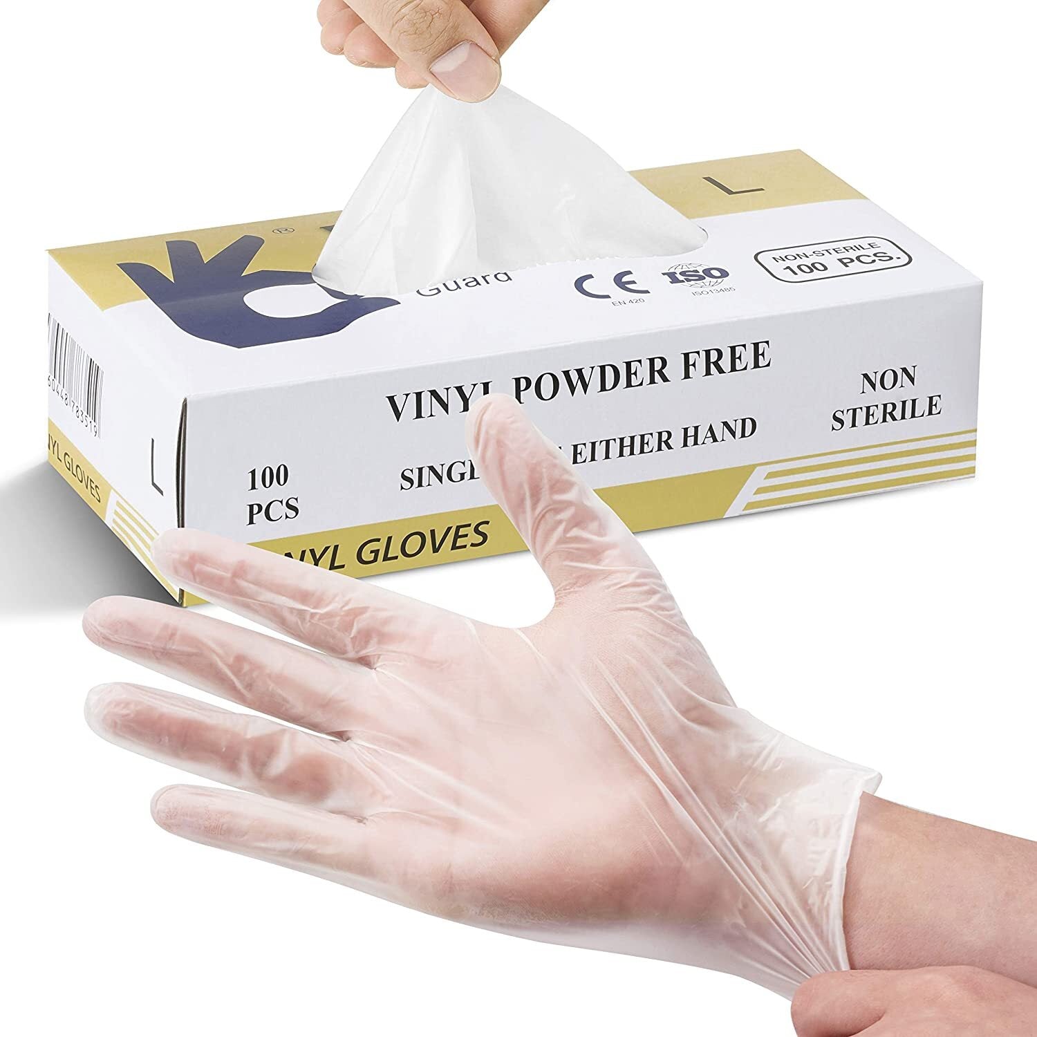 Buy 100pcs Vinyl Clear Powder Free Disposable Gloves - Medium (1 Box ...