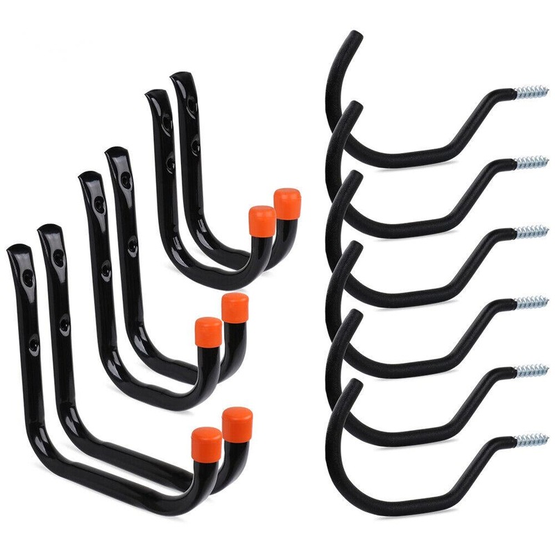 Buy 12Pc Wall Mount Hooks Set Heavy Duty Steel Garage Storage Rack ...