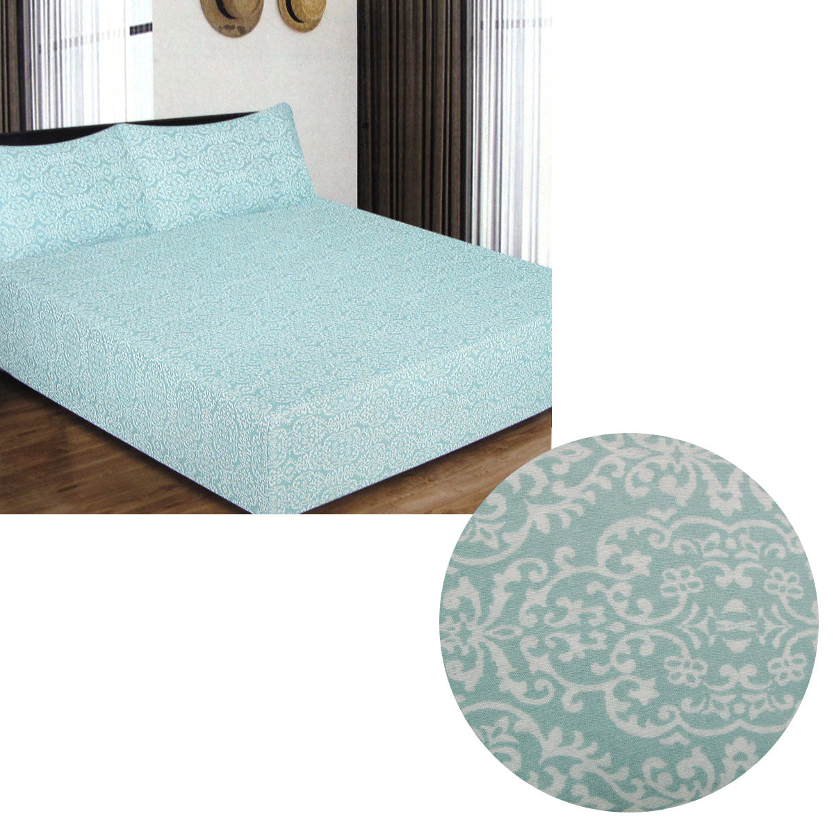 Buy ICF Store Cotton Flannel Combo Fitted Sheet Set Queen Florencia ...