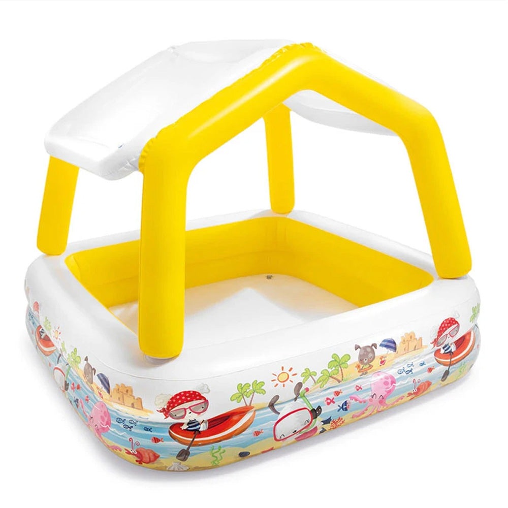 Buy Intex Yellow Kids Inflatable Pool With A Canopy For The Garden ...