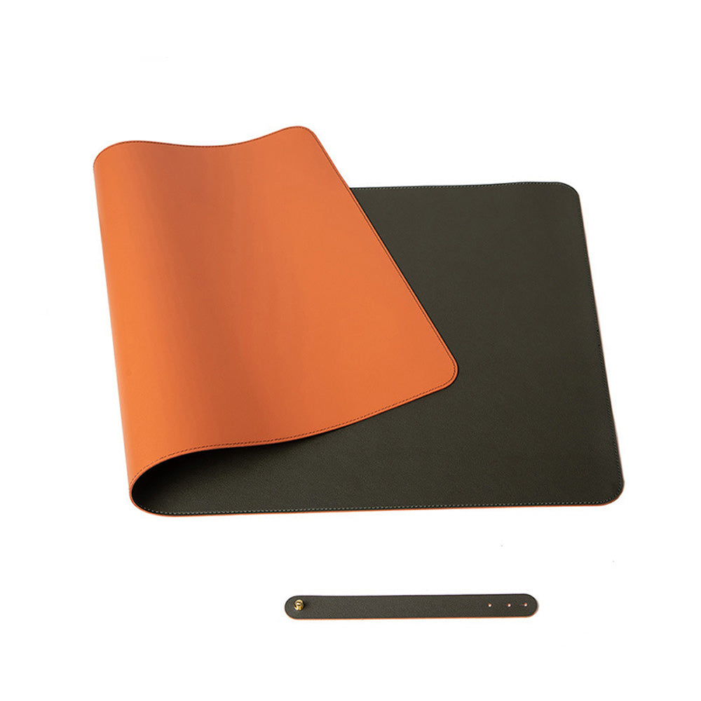 Buy Orange 120cm*60cm Dual Side Office Desk Pad Waterproof PU Leather ...