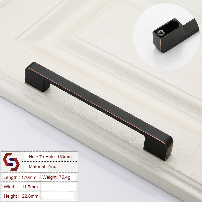 Buy Zinc Kitchen Cabinet Handles Drawer Bar Handle Pull black+copper ...