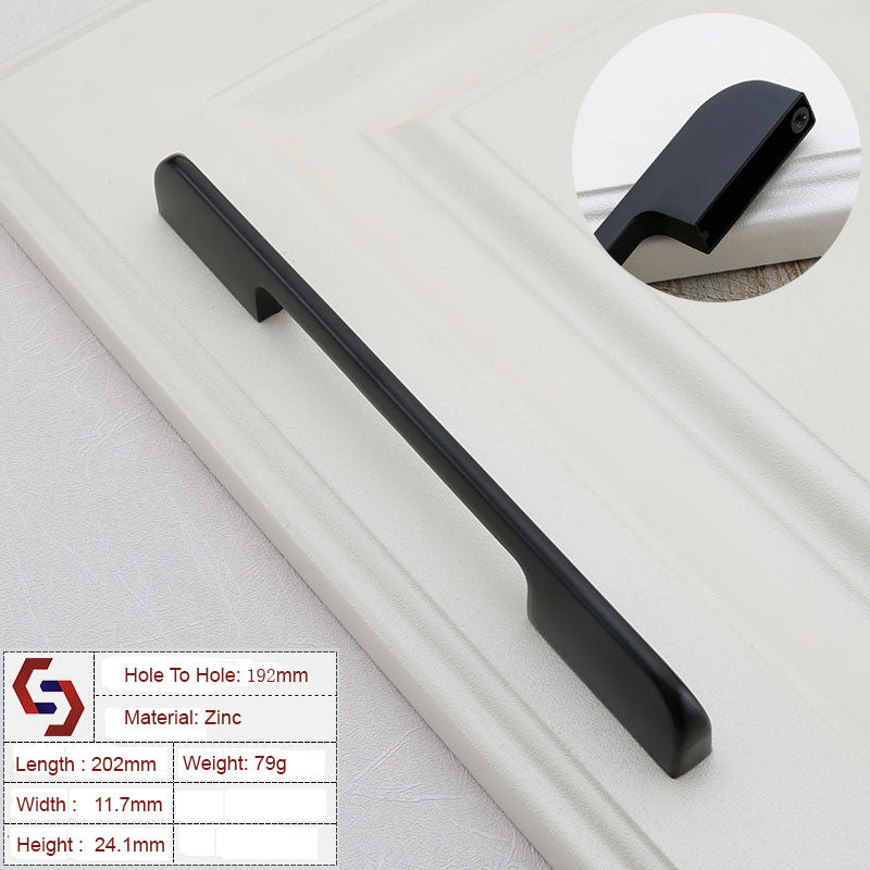Buy Zinc Kitchen Cabinet Handles Drawer Bar Handle Pull BLACK hole to ...