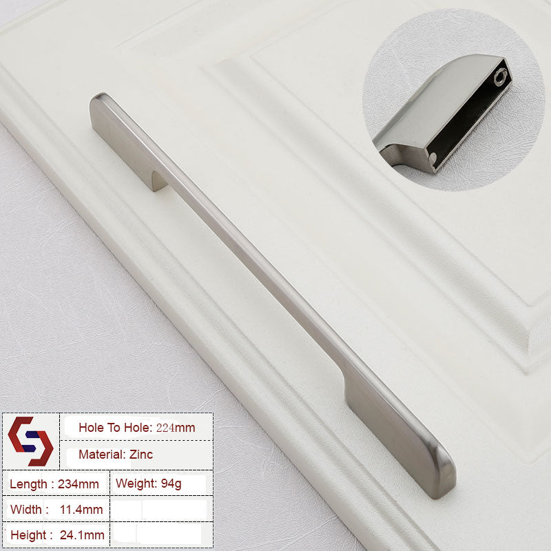 Buy Zinc Kitchen Cabinet Handles Drawer Bar Handle Pull brushed silver ...