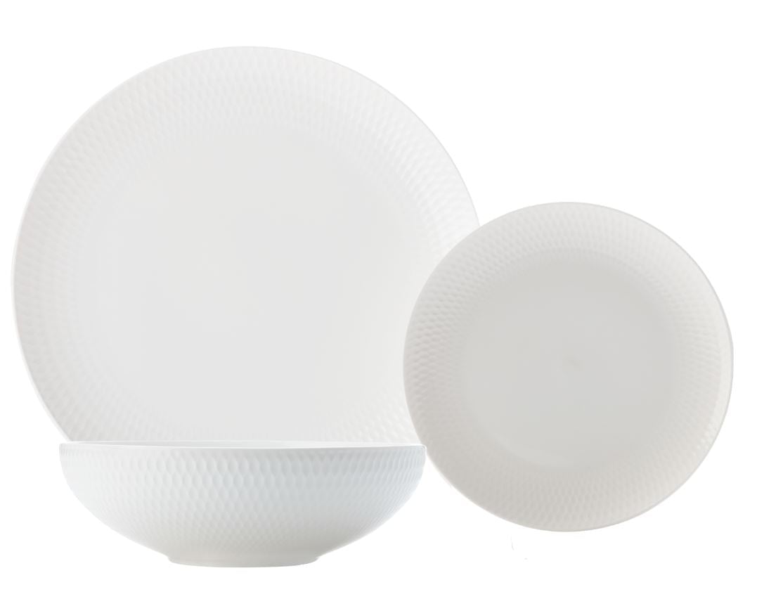 Buy Maxwell & Williams White Basics Diamonds 12 Piece Dinner Set ...