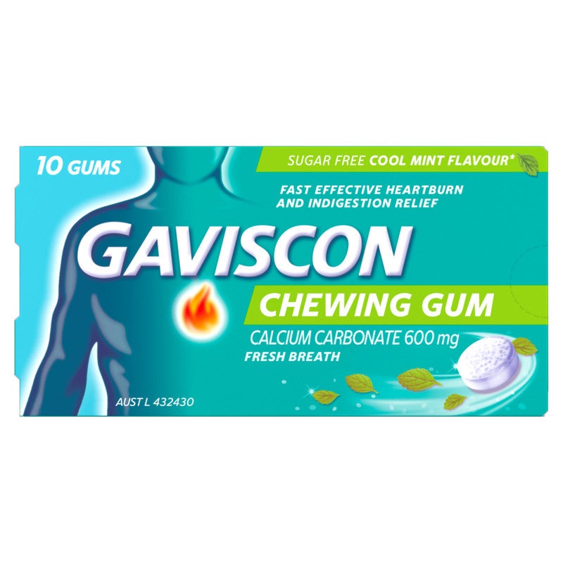 Buy Gaviscon Chewing Gum Cool Mint 10 Pack - MyDeal Australia