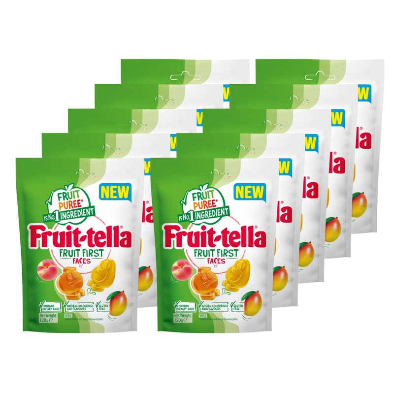 Buy Fruit-tella Fruit First Faces, Mango and Peach, 10 x 120g - MyDeal