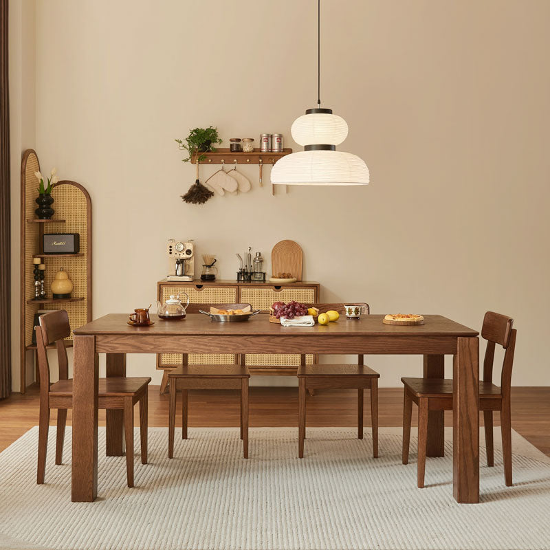 Buy Edele Walnut Color Solid Timber Dining Table 160cm/180cm with ...