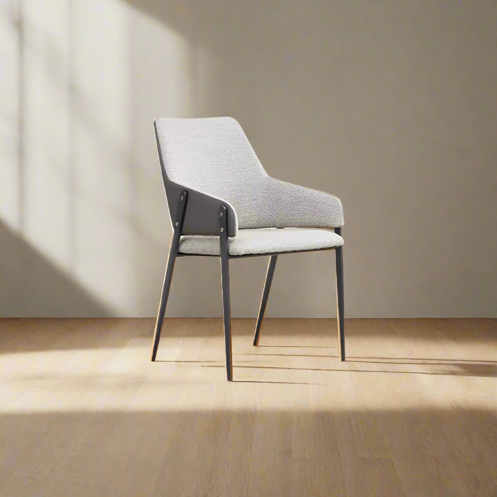 Buy Linen and Leather Dining Chair/Contemporary/Steel Legs - MyDeal ...