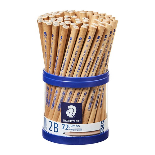 Buy Staedtler Natural Jumbo Triangular 2B Pencil - Cup of 72 - MyDeal ...